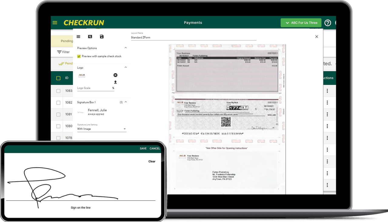 Online Check Printing Software for Businesses | Checkrun