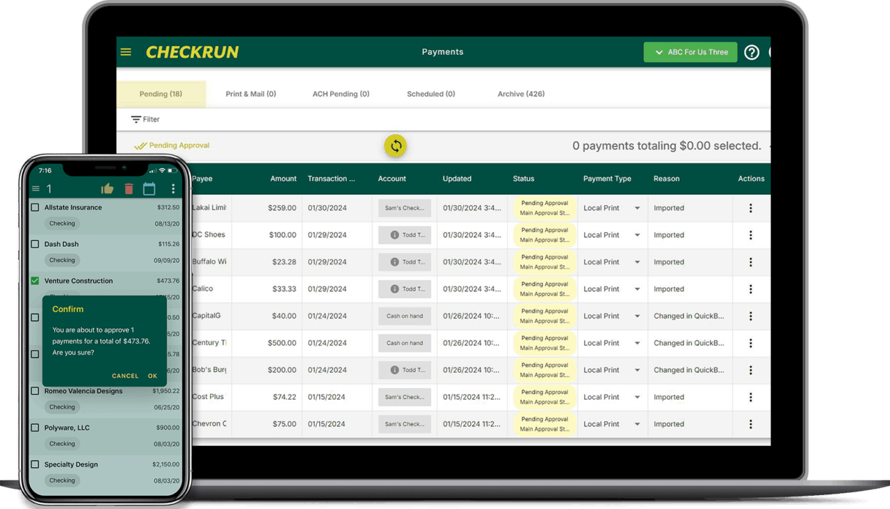 Check Printing Software for QuickBooks Online | Checkrun